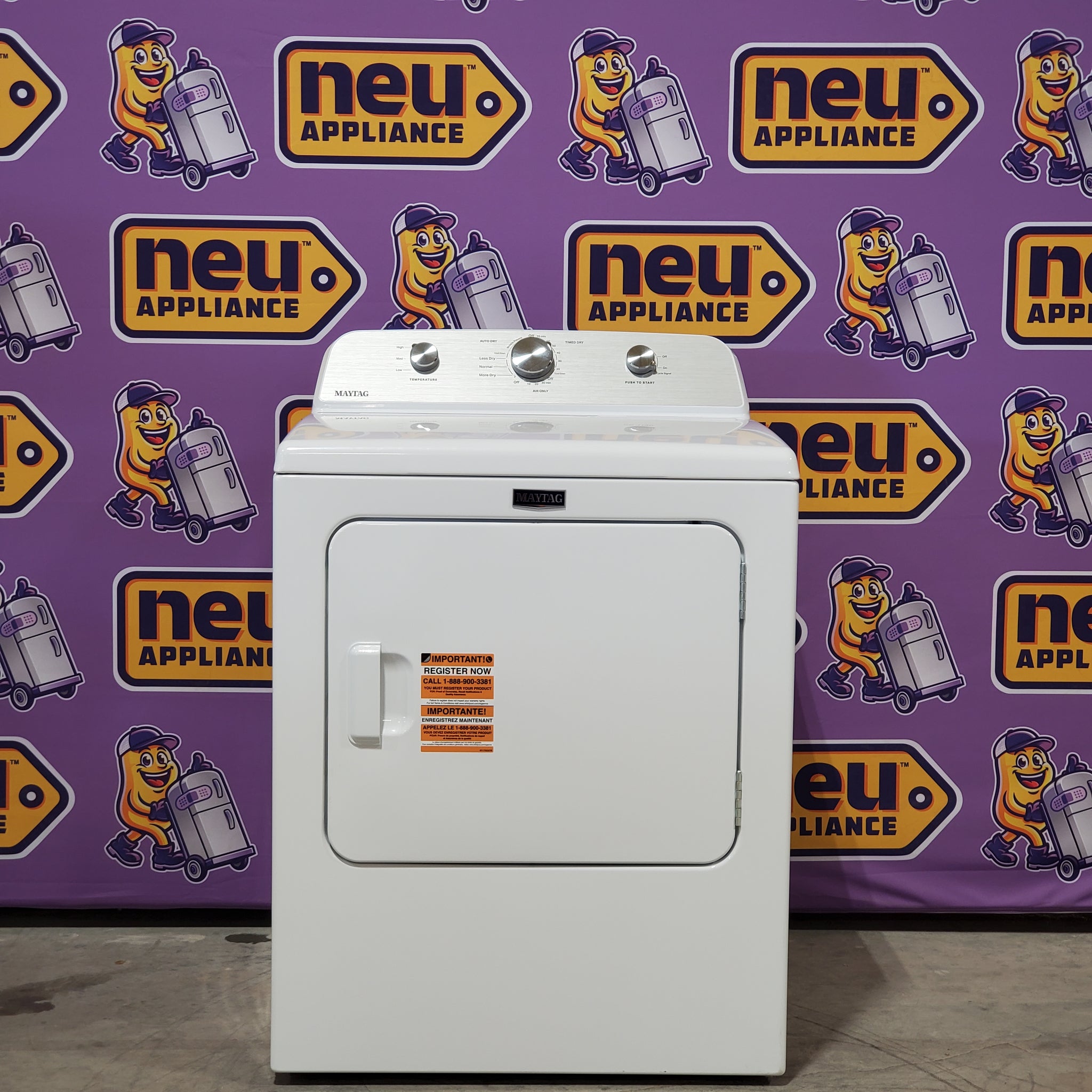 MayTag 7.0 cu. ft. Top Load Electric Wrinkle Prevent Dryer MED4500MW